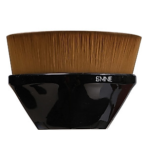 ISMINE Foundation Makeup Brush Flat Top Kabuki Hexagon Face Blush Liquid Powder Foundation Brush for Blending Liquid, Cream or Flawless Powder Cosmetics with Bonus Protective Case (Black)