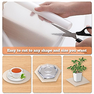 BESTORI Waterproof Shelf Liner for Kitchen Non-Adhesive Cabinets Drawer Liner 23.6 x 196.9 Inches Oil-Proof Non-Slip Washable Cuttable Refrigerator Liners for Protector Desks Transparent