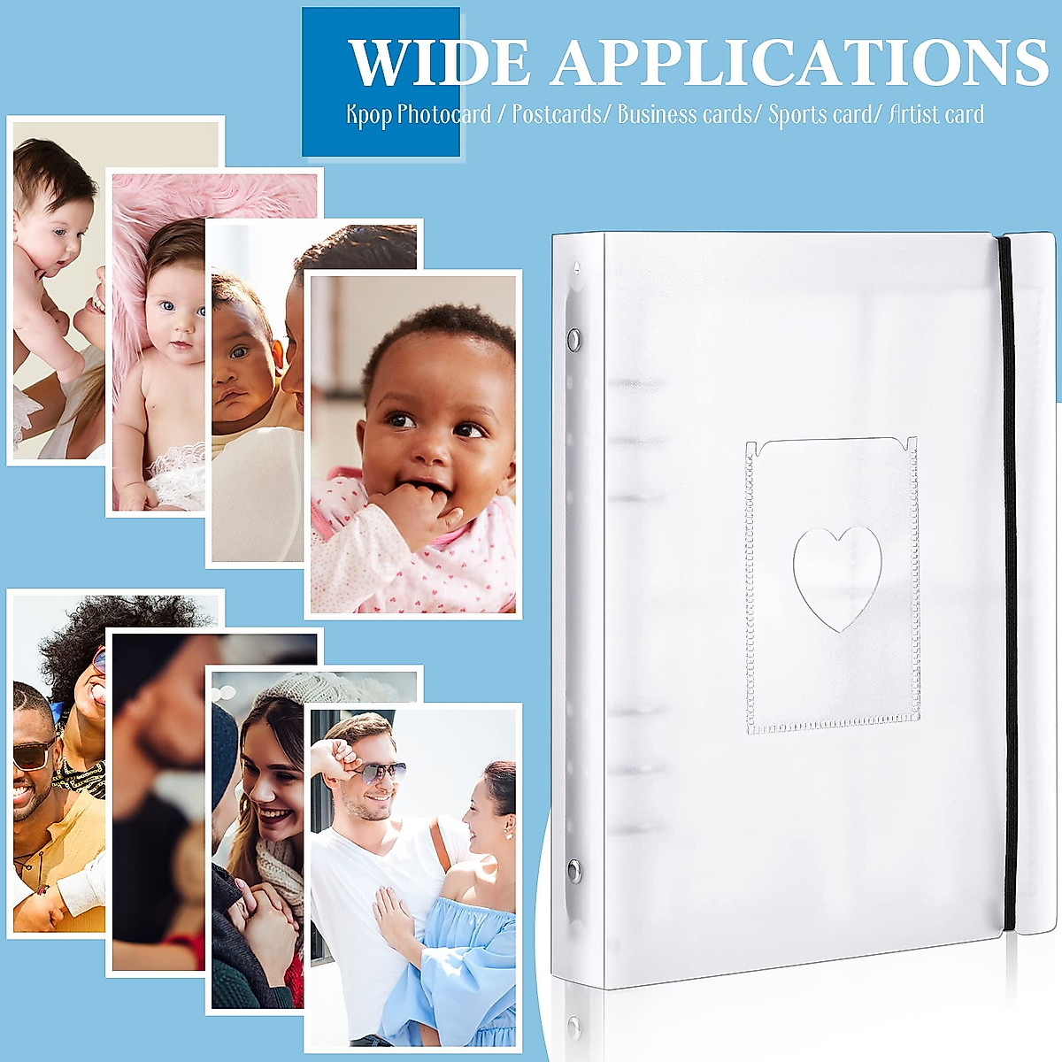 Mini Photo Album with 20 Pcs Inner 6 Ring Photocard Binder A5 Kpop Photocard Holder Book Photo Card Holders Photo Album Folder Clear Photocard Sleeves for Business Card, or Picture (4 Photo Style)