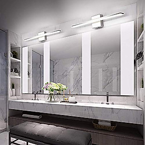 BRIVOLART LED Vanity Lights, 24 Inch 14W Cool White 6000K LED Bathroom Bedroom Vanity Light Fixtures Modern Chrome Bathroom Vanity Lights for Mirror