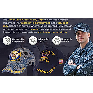 Trendy Zone 21 US Navy Veteran Hat for Men and Women, Officially Licensed Product | United States Navy (USN) | Ideal for Gifting | Navy Blue