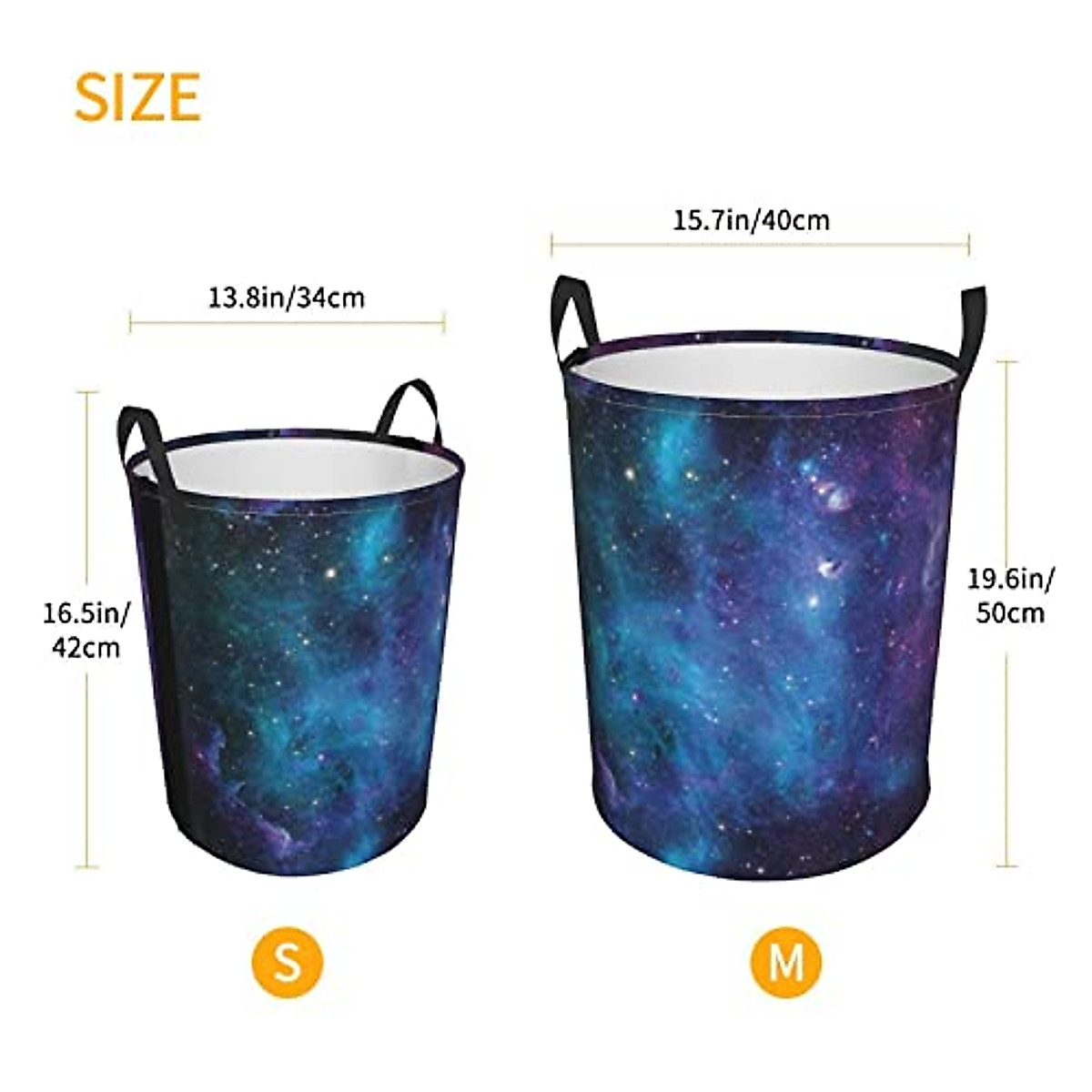 Laundry Basket,Galaxy Stars In Space Celestial Astronomic Planets In The Universe Milky Way,Large Canvas Fabric Lightweight Storage Basket/Toy Organizer/Dirty Clothes Collapsible Waterproof For College Dorms-Large