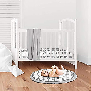 Sweet Jojo Designs Grey and White Woodland Arrow Playmat Tummy Time Baby and Infant Play Mat for Mod Arrow Collection