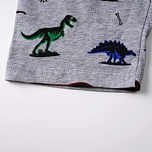 Little Hand Kids Dinosaurs Pajama 100% Cotton Short Pajamas for Boys Sleepwear Pjs Sets Toddler Summer Clothes Size 5T