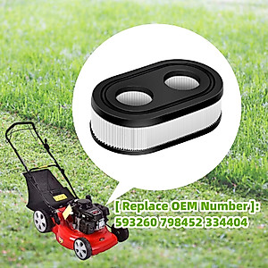 (4-Pack) 593260 798452 334404 Lawn Mower Air Filter for 550ex 675exi 725exi Series fits Troy Bilt TB110 TB200 TB230 Lawnmower and More