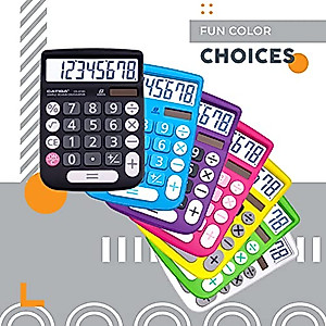 Desktop Calculator 8 Digit with Solar Power and Easy to Read LCD Display, Big Buttons, for Home, Office, School, Class and Business, 4 Function Calculators, with Battery, CD-8185
