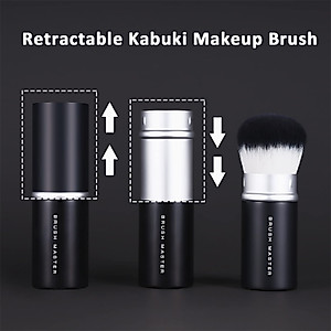 Brush Master Retractable Kabuki Makeup Brush for Blush, Bronzer, Foundation, Powder, Travel Face Cosmetic Brush