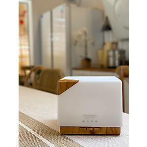 ASAKUKI 700 ml Premium Essential Oil Diffuser, 5 in 1 Ultrasonic Aromatherapy Fragrant Oil Vaporizer Humidifier, Timer and Auto-Off Safety Switch, 7 LED Light Colors