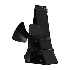 Hilitand Fireplace Fan, 3 Blade Wood Stove Fan, Thermal Sensing Powered Low Noise Aluminum Alloy Thermoelectric Fan, for Coal, Pellet or Wood, Valves