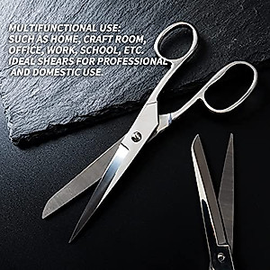 Fabric Scissors, Professional Heavy Duty Craft Tailor Scissors for Fabric Cutting, All Metal Stainless Steel Shears for Sewing Products School Supplies, 7 Inch