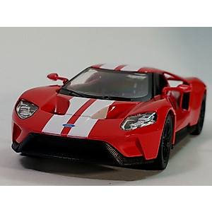 KiNSMART 2017 Ford GT Hardtop Red 1:38 Scale 5" Die Cast Metal Model Toy Super Sports Car