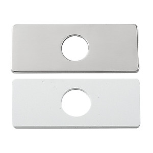ESFORT 6” Hole Cover Deck Plate Escutcheon for 1 or 3 Hole Bathroom Sink Faucet, Stainless Steel Rectangle