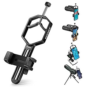 NEEWER Metal Telescope Phone Mount, 2.09"-3.54" Universal Cell Phone Mount for Spotting Scope Telescope Microscope Binocular Monocular, Fits Eyepiece with Diameter 1.18"-2.52"