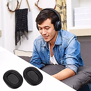 SOLUSTRE Wireless Headphones Wireless IEM 2pcs Headphone Replacement Pads Leather Headset Earpad Compatible for ATH- MSR7 - M50 - M50cwh (Leather) Headphones Wireless Headphones Wireless