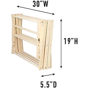 Pennsylvania Woodworks Premium American Maple Clothes Drying Rack - Handcrafted in Pennsylvania - Solid Wood Construction, Collapsible, Eco-Friendly Laundry Solution (Medium)