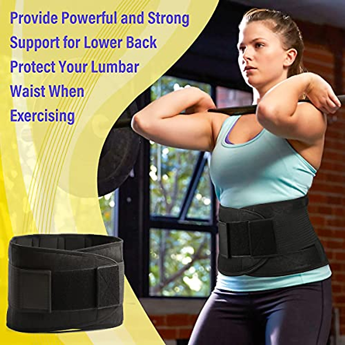 Back Brace Lumbar Back Support Belt for Lower Back Pain Relief - Waist Trainer Belt for Men and Women - Lower Back Brace for Sciatica, Herniated Disc, Plus Size Lumbar Support Belt,Black,5XL(55-65Inch)