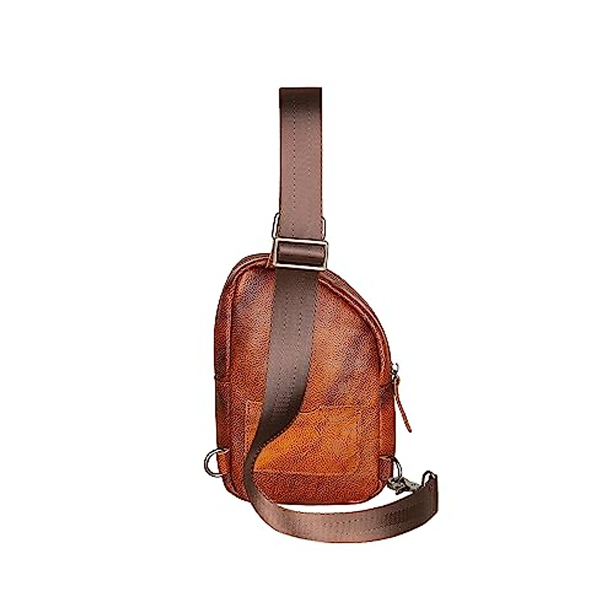 GZRHKJ Crossbody Bags for Women Men, Genuine Leather Small Sling Bag for Women Men，Handmade Chest Bag Shoulder Backpack——Brown