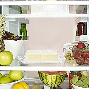 YARDWE Clear Deep Crystal Covered Butter Dish Butter Keeper Well Sealed to Keep Butter Soft Decorative Design and Antique Look Butter Dessert Tray Style 1