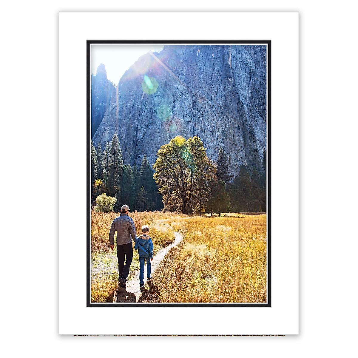 12x16 White on Black Double Mat for 11x14 Photo - Picture Matboard for Frames Measuring 12 x 16 Inches - Bevel Cut Matte to Display Art Measuring 11 x 14 Inches - Acid Free ONE MAT