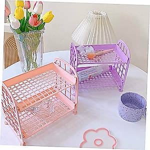 Cabilock 4Pcs Storage Rack freestanding Bathroom Counter Shelf Bathroom Organizer countertop Hair Product Organizer Shelves for cabinets Storage Holder Shelf Office Bookshelf Desk pp