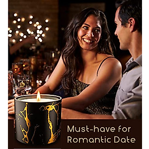 Scented Candles, Candles for Home Scented, Cactus Strong Scented Candles for Men, 7oz Large Fall Soy Candles, Aromatherapy Candle for Mens Gifts in Black Gold Jar - Christmas Birthday Gifts for Men