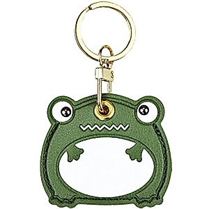 Generic Frog Keychain Frog Keychain Compatible for AirTag Keychain:Leather Tracker Cover Cute Cartoon Frog Shaped Air-Tag Holder Anti-Lost Tracker Shell for Women Key Fob Keychain Key Fob Keychain