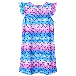 Matching American Girls&Dolls Nightgowns Mermaid Sleepwear Pajamas 18" Doll Dress,Size 6 7