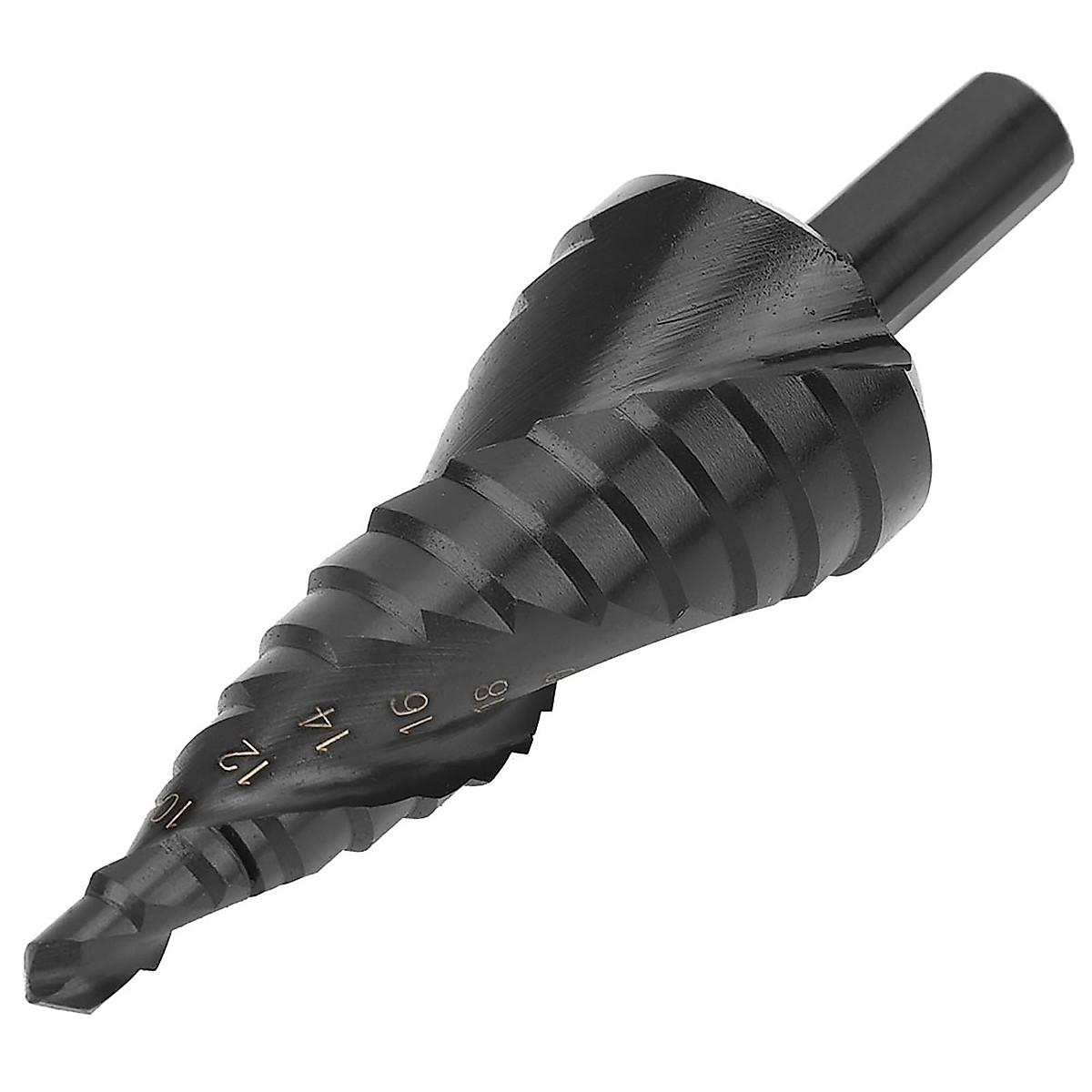 Step Drill Bit, Black Cone Drill Bits for Metal Wood 6-30mm Cone Step Drill Bit Step Hole Cutter Nitriding High Speed Steel for Aluminum Plastic