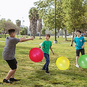 LEEZZIZZ 32Pcs Punch Balloons, Thickened Punching Balloon Heavy Duty Party Favors For Kids, Bounce Balloons with Rubber Band Handle for Birthday Party