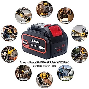 Biswaye 9.0Ah Battery DCB609 Replacement for DEWALT 20V/60V 120V MAX XR Lithium-Ion Battery DCB606 DCB609 DCB612 DCB203 DCB204 DCB207 DCB206 DCB201