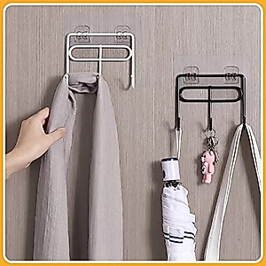 SHANZHUU 4 PACK Shower Caddy Adhesive Sticker Hooks, Corner Shower Caddy Adhesive Replacement, Super Strong Shower Adhesive Hooks for Bathroom Shelf Basket Soap Dish and Kitchen Accessories