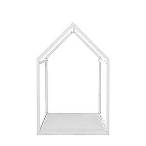 Little Seeds Rowan Valley Skyler Kids Metal House, Twin Size Frame, White Bed (DA4037119LS)