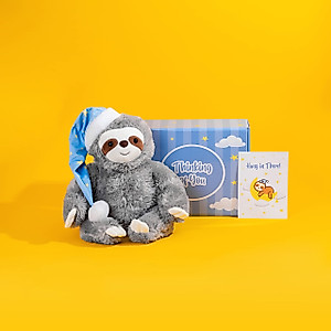 Thoughtful Sloth Plush Stuffed Animal - 16" Cotton Soft Cuddly Toy, Get Well Soon Care Package Gift for Kids, Teens & Adults