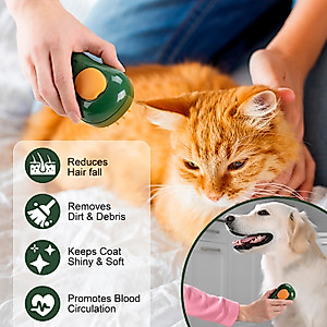 3-in-1 Steam Brush for Cat and Dog Deshedding - Portable Pet Hair Removal Tool for Indoor Shedding, Grooming Supplies