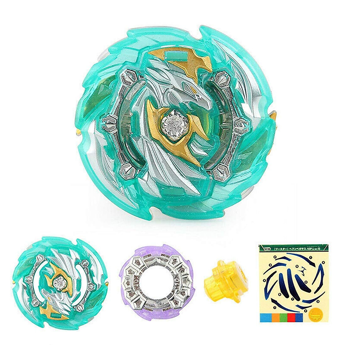 Bay Burst Battling Top Blades Evolution Turbo God Bey Red Lr Launcher Grip Kit Starter Set B-148 Booster Heaven Pegasus.10P.Lw Sen Attack Gyro Bey Battle Gaming Tops Novelty Spinning Toy Gift for Boys