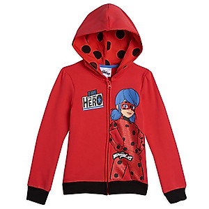 Miraculous Ladybug Big Girls Zip Up Hoodie Red 14-16