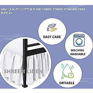Ruffled Bed Skirt with Split Corners - White, King BedSkirt, Gathered Style Easy Fit up to 16 Inch Drop, with Platform Three Sided Coverage Dust Ruffle Bed Skirts (White King)