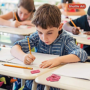 Pink Erasers, Shuttle Art 120 Pack Pink Erasers Bulk for School, Office, Latex-Free Soft Erasers for Kids, Teachers as School Supplies