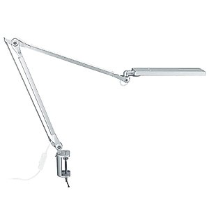 PHIVE LK-2 Architect Desk Lamp with Metal Swing Arm, Dimmable Workbench Lamp (4 Lighting Modes, 6 Brightness Levels), Eye-Caring Architect Task Table Light, Clamp on Desk Light for Office, Drawing