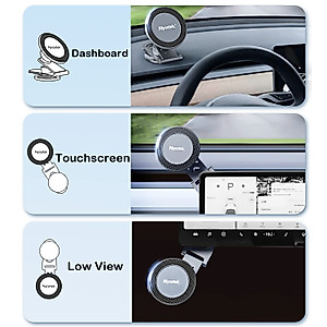 Nycetek Tesla Phone Mount Holder for MagSafe, [Super Suction Power] Dashboard Magnetic iPhone Car Mount for Tesla Model Y/3/S/X Accessories 2023, Alloy Foldable Car Holder for iPhone Samsung and More