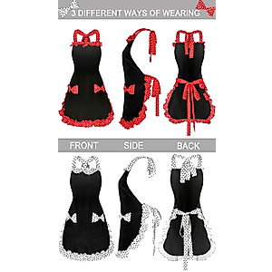 GAGOTE Cute Aprons for women, Girls Vintage Cooing Apron with Pockets for Mothers Day Gift 2 Pack