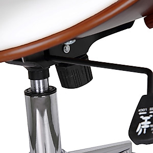 Porthos Home Lillian Mid-Century Office Chair, Water and Stain Resistant Faux Leather Upholstery, Tilt Mechanism, Height Adjustable, 360-degree Swivel, Sturdy Chrome Base with Wheels