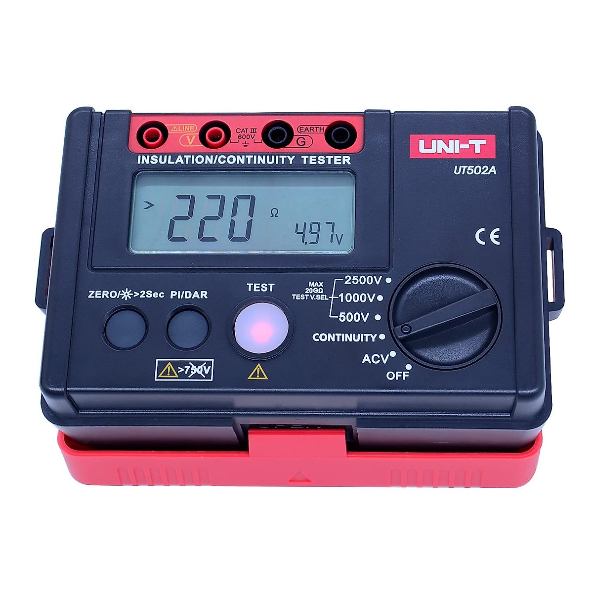 UNI-T 2500V Digital Insulation Resistance Meter Tester Megohmmeter Highly Voltmeter Continuity Tester w/LCD Backlight UT502A