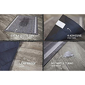 Bulldoglogy Carbon Black Puppy Pee Pads with Adhesive Sticky Tape - Extra Large Charcoal Housebreaking Dog Training Wee Pads (24x35) (40-Count, Black)