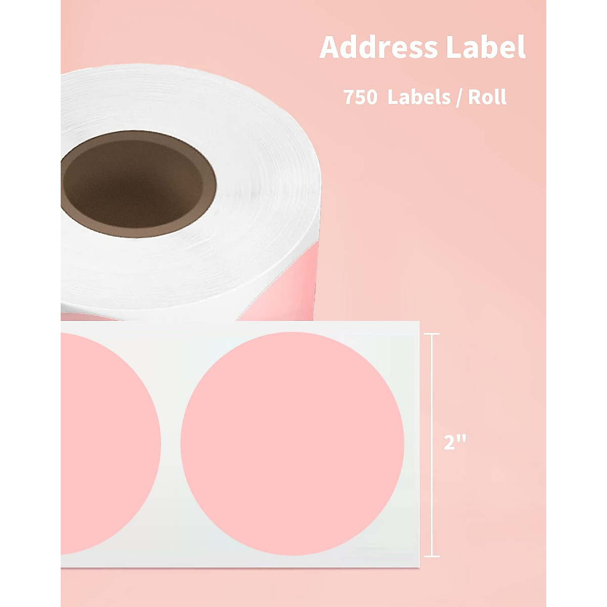 Label Printer with Thermal Pink Round Label - 2"