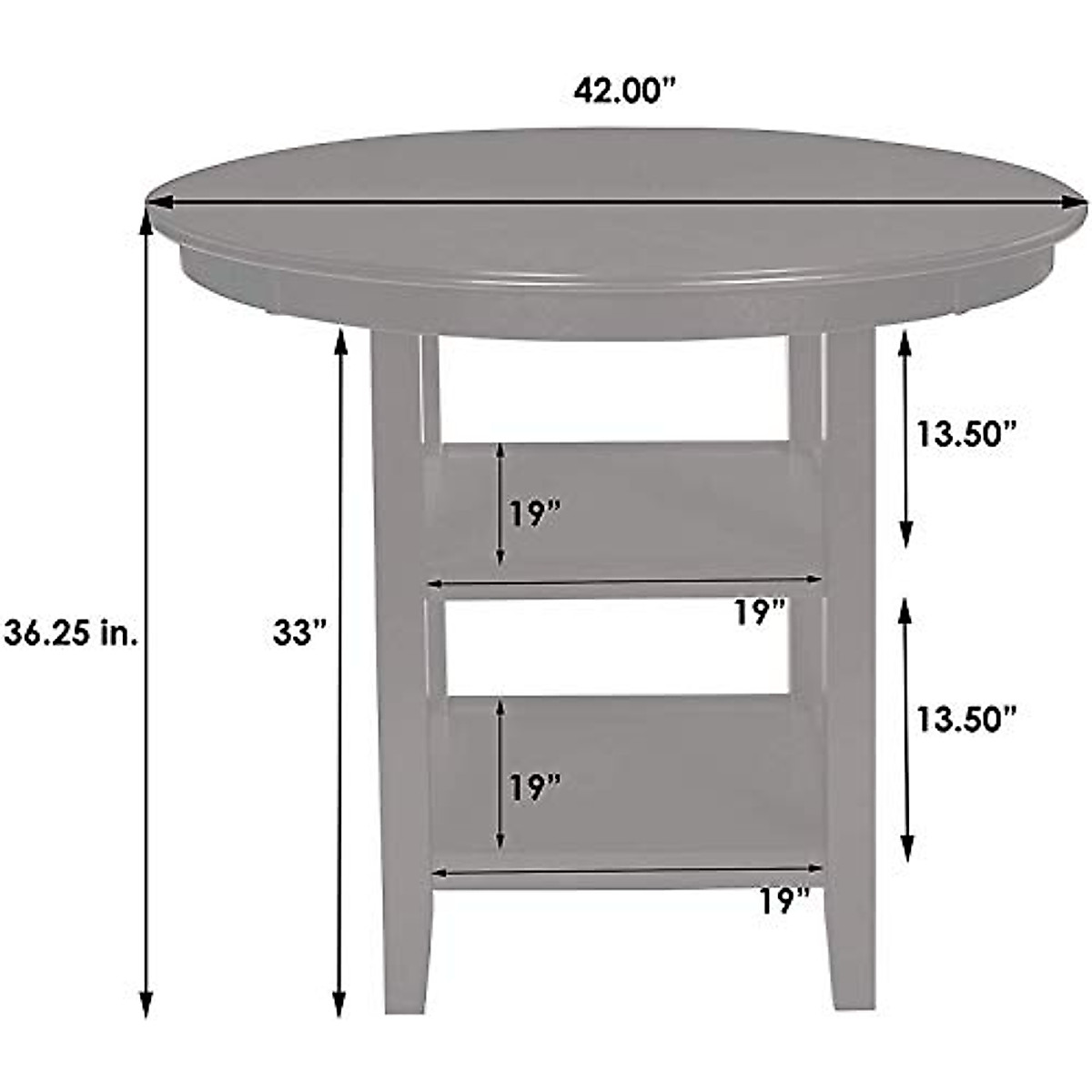 New Classic Furniture Gia 5-Piece Round Counter Height Dining Set with 1 Dining Table and 4 Chairs, 42-Inch, Cherry