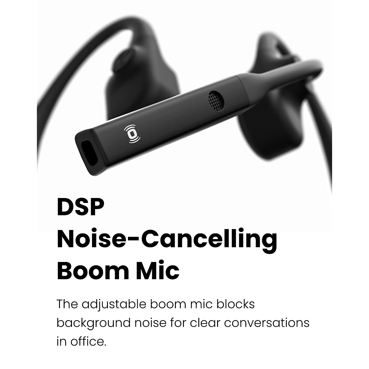 SHOKZ OpenComm UC Bone Conduction Bluetooth Stereo Computer Headset with Loop110 USB-C Adapter-Wireless PC Headphones with Noise-Canceling Boom Microphone for Home Office Use,with Bookmark