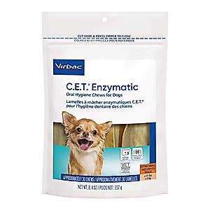 Virbac CET Enzymatic Oral Hygiene Chews for Dogs, Beef, 0.6 pounds, 8.4 Ounce (Pack of 1)