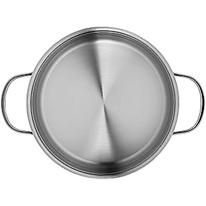 WMF Pot Ø 20 cm Approx. 2.5L Provence Plus Pouring Rim Glass Lid Cromargan Stainless Steel Polished Suitable for Induction Hobs Dishwasher-Safe