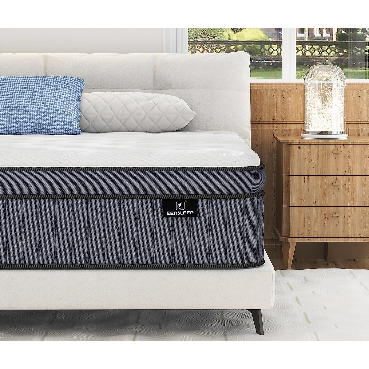 California King Mattress, Upgrade Strengthen 12 Inch Firm Hybrid Cal King Mattress in a Box, Mattress King Size With Memory Foam and Independent Pocket Springs, Strong Edge Support, Release Pressure